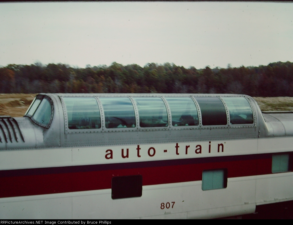 Original Auto Train - #807 Dome Up Close - Lorton VA - Oct. 1976